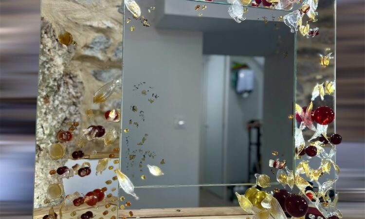 Fleur – Miroir D’inspiration Vénitienne – – Fabriqué en Occitanie